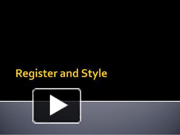 PPT – Register and Style PowerPoint presentation | free to download ...