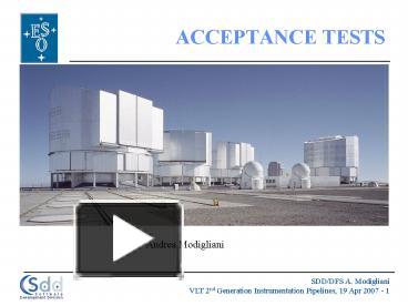 ACCEPTANCE TESTS presentation | free to download