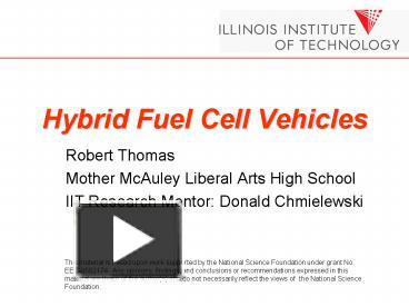Hybrid Fuel Cell Vehicles presentation | free to view