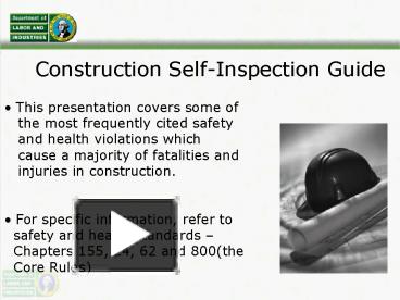 Construction Self-Inspection Guide presentation | free to view