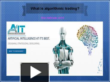 What is algorithmic trading? presentation | free to download