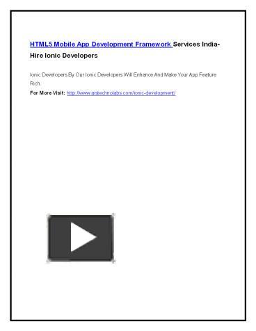 PPT – HTML5 Mobile App Development Framework Services India- Hire Ionic ...