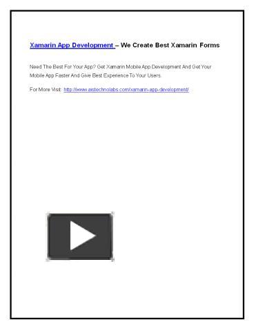 Xamarin App Development – We Create Best Xamarin Forms presentation ...