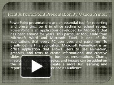 How To Print A PowerPoint Presentation By Canon Printer presentation ...