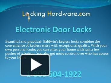 PPT – Electronic Door Locks - Locking Hardware PowerPoint presentation ...