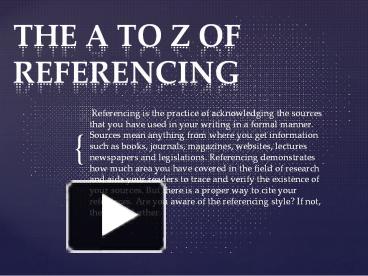 PPT – a to z of referencing PowerPoint presentation | free to download ...
