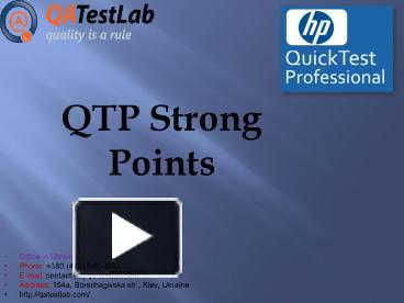 PPT – QTP Strong Points PowerPoint presentation | free to download - id ...