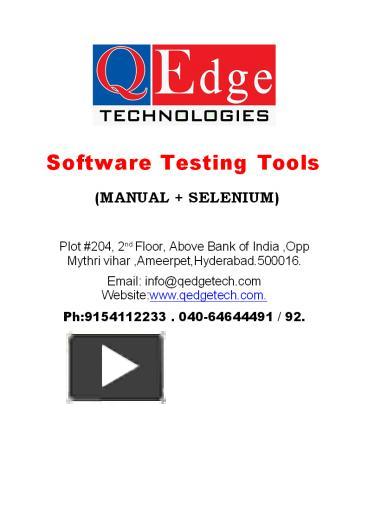 PPT – Testing Tools Training in Hyderabad PowerPoint presentation ...