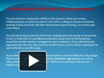 The Simple Guide to Electronic Signature Workflows presentation | free ...
