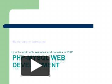 How to use sessions and cookies in PHP presentation | free to download