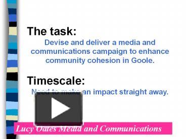 Lucy Oates Media and Communications presentation | free to view