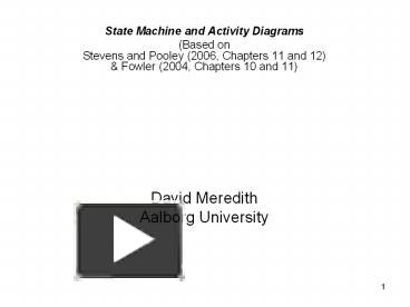 PPT – State Machine and Activity Diagrams PowerPoint presentation ...