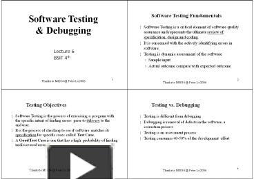 PPT – Software Testing PowerPoint presentation | free to download - id ...