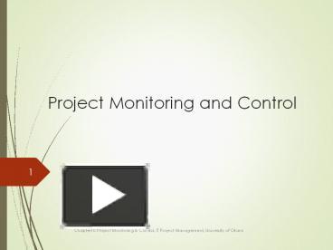 Project Monitoring and Control presentation | free to download