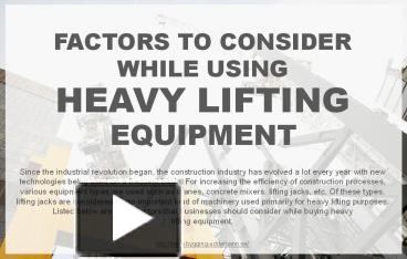 The Importance Of Good Quality Heavy Lifting Equipment In Construction ...