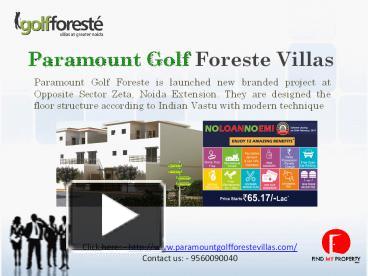 PPT – PARAMOUNT GOLF FORESTE VILLAS GREATER NOIDA PowerPoint ...