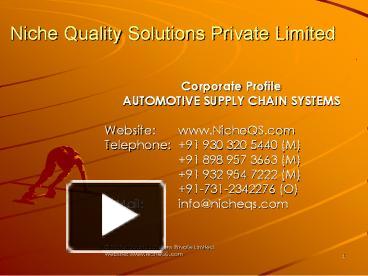 PPT – Niche QS Consulting Services for IATF 16949 Automotive, AS9100C ...