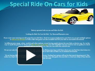 PPT – Ride On Cars for Kids PowerPoint presentation | free to download ...