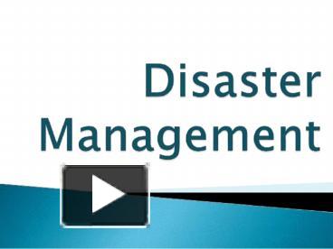 Disaster Management presentation | free to download