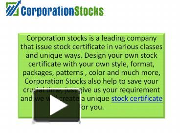 Best Template Sample for Stock Certificate | Corporation Stocks ...