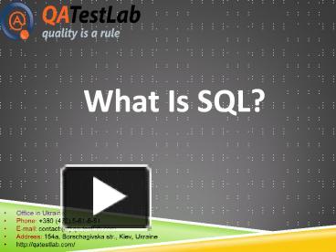 What Is SQL? presentation | free to download