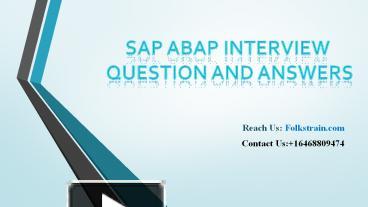 PPT – SAP ABAP Online training PowerPoint presentation | free to ...