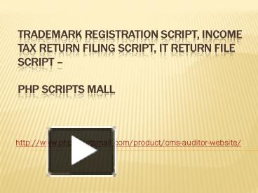 PPT – Trademark Registration Script, IT Return file script, Service Tax ...