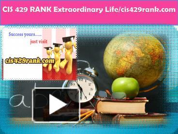 PPT – CIS 429 RANK Extraordinary Life/cis429rank.com PowerPoint ...