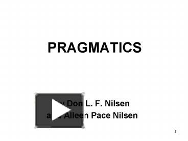 PRAGMATICS presentation | free to download