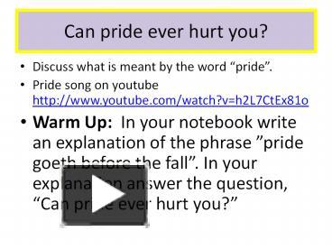 PPT – Can pride ever hurt you? PowerPoint presentation | free to view ...