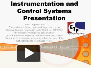 Instrumentation and Control Systems Presentation presentation | free to ...