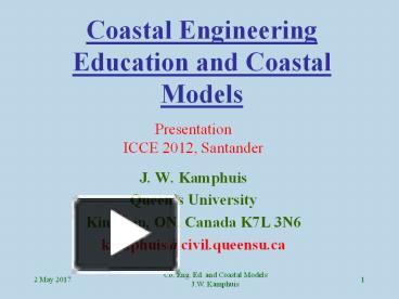Coastal Engineering Education and Coastal Models presentation | free to ...