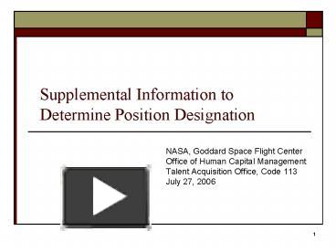 PPT – Supplemental Information to Determine Position Designation ...