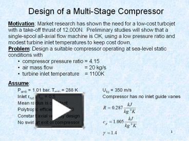 Design of a Multi-Stage Compressor presentation | free to view