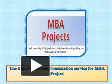 The Best PowerPoint Presentation service for MBA Project presentation ...