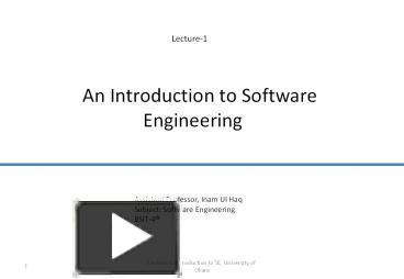 Introduction to Software Engineering presentation | free to download