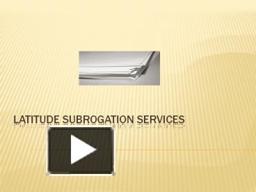 Subrogation Recovery Services presentation | free to download
