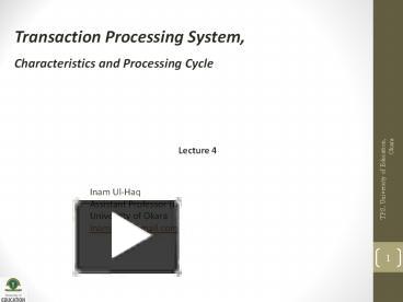 Transaction Processing System presentation | free to download