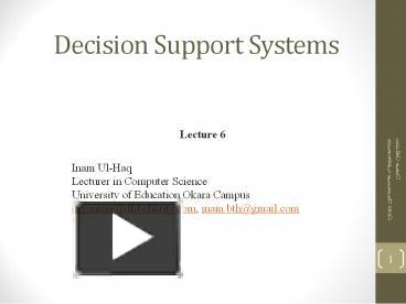Decision Support System presentation | free to download