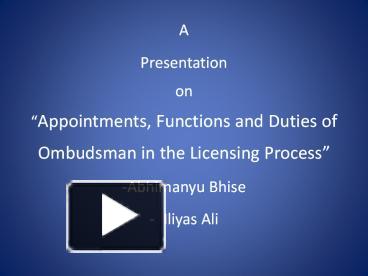 Ombudsman presentation | free to download