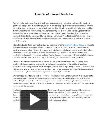PPT – Benefits of internal medicine PowerPoint presentation | free to ...