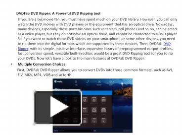 PPT – DVDFab DVD Ripper: A Powerful DVD Ripping tool PowerPoint ...
