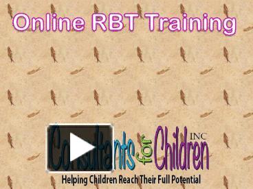 Online RBT Training presentation | free to download
