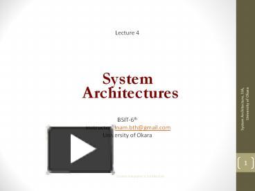 System Architectures presentation | free to download