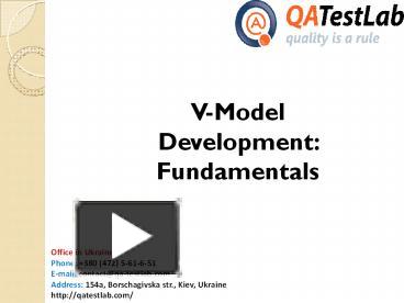 V-Model Development: Fundamentals presentation | free to download