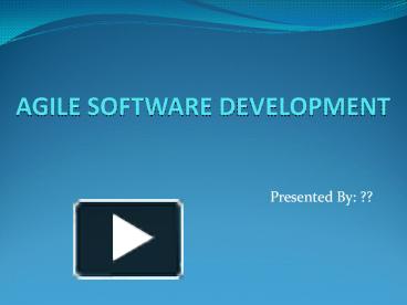 PPT – Agile Software Development PowerPoint presentation | free to ...