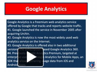 Google Analytics presentation | free to download