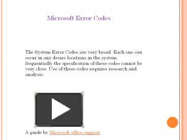 PPT – Microsoft Error Code PowerPoint presentation | free to download ...