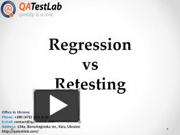 Regression vs Retesting presentation | free to download