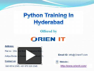 PPT – Python Training In Hyderabad - ORIEN IT PowerPoint presentation ...